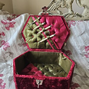Magnificent Antique French Art-nouveau Burgandy Velvet Couture Box-two ...