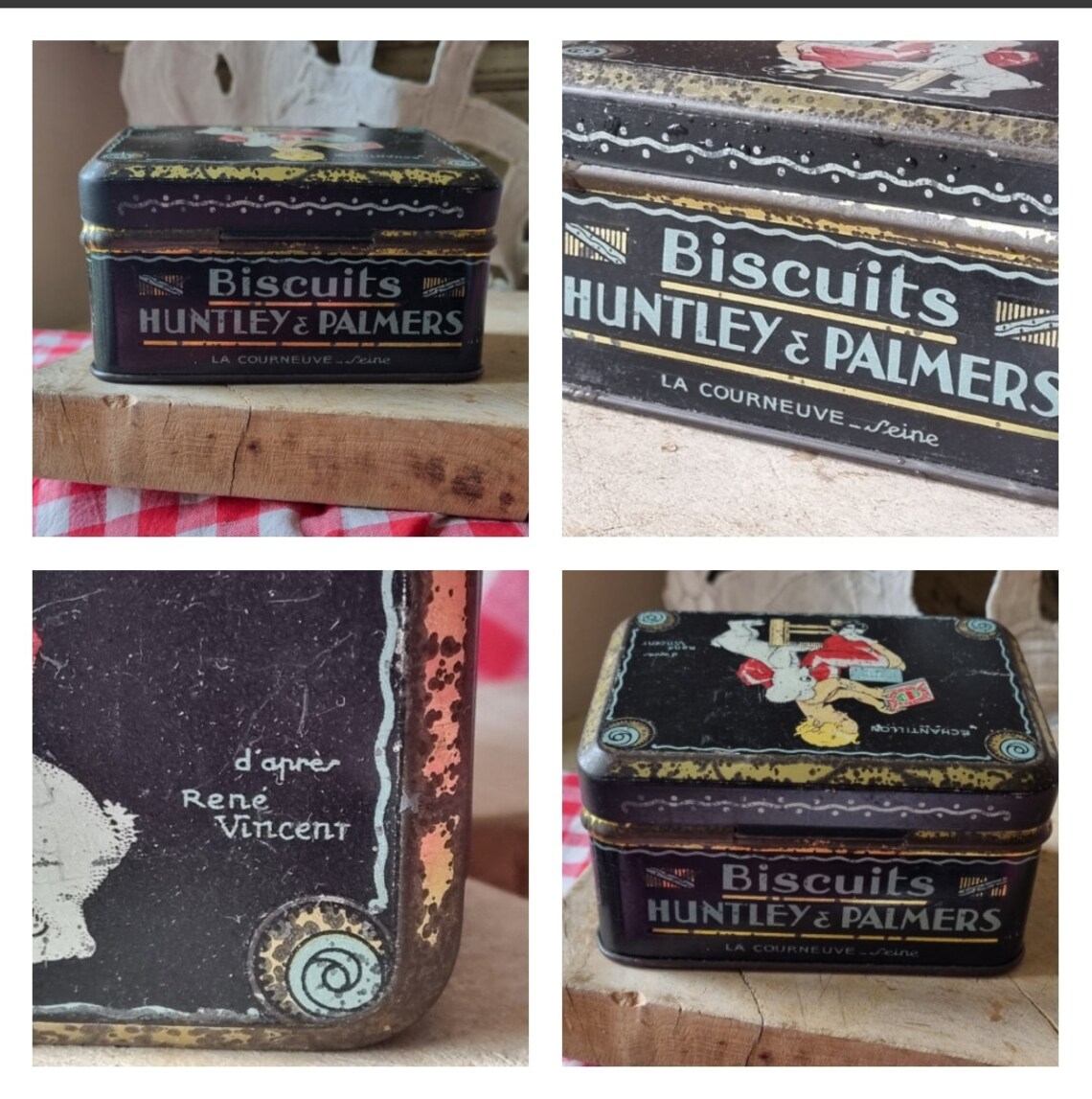 RARE Antique French Art-deco 1920's Publicité Pour Les Biscuits Huntley ...