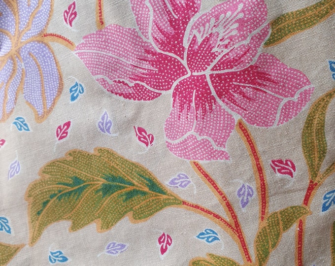 Stunning Rare Vintage French Pierre Frey Hand-block Printed FLORE ...