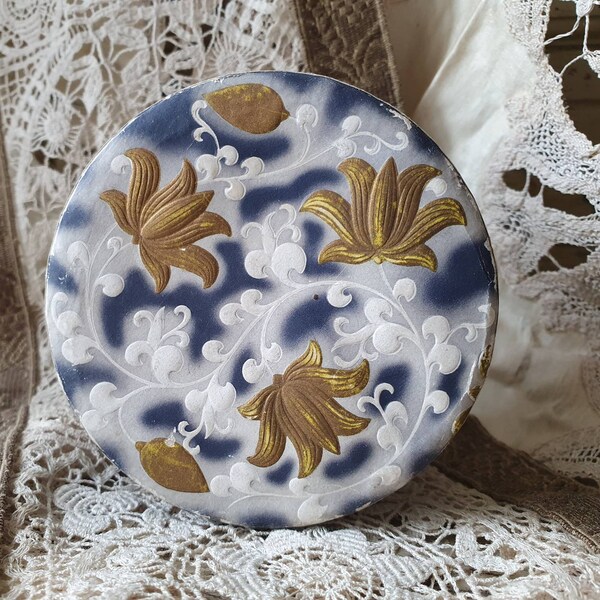 Antique Face Powder Box - Etsy