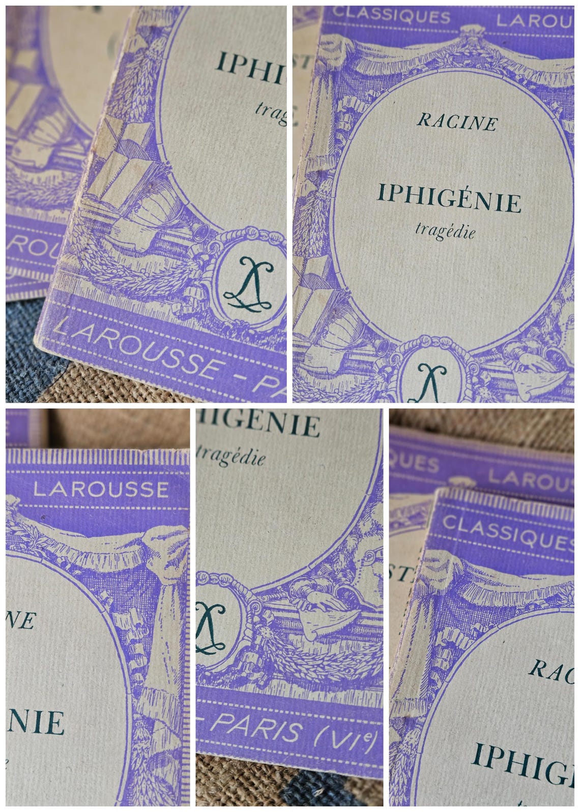 Exquisite Quintet X Antique French Paris-printed Classiques Larousse ...