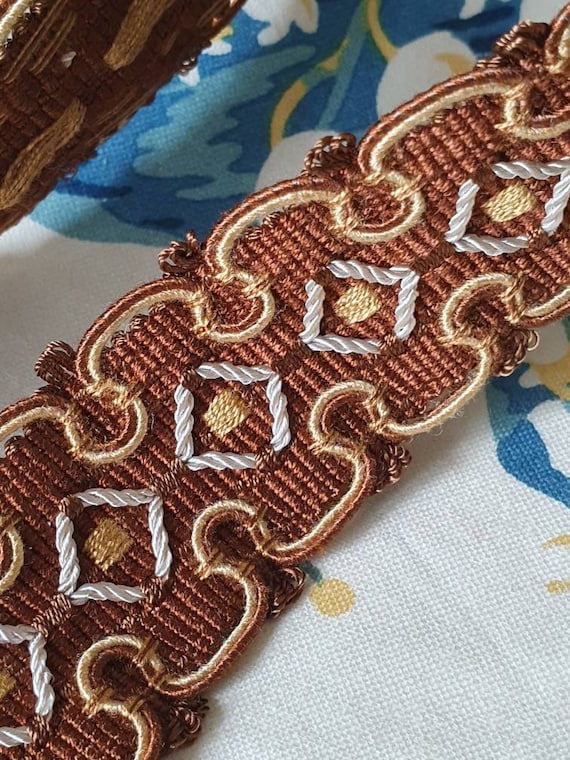 3.04 Mtrs of Striking Vintage French Bronze & Gold Braided - Etsy