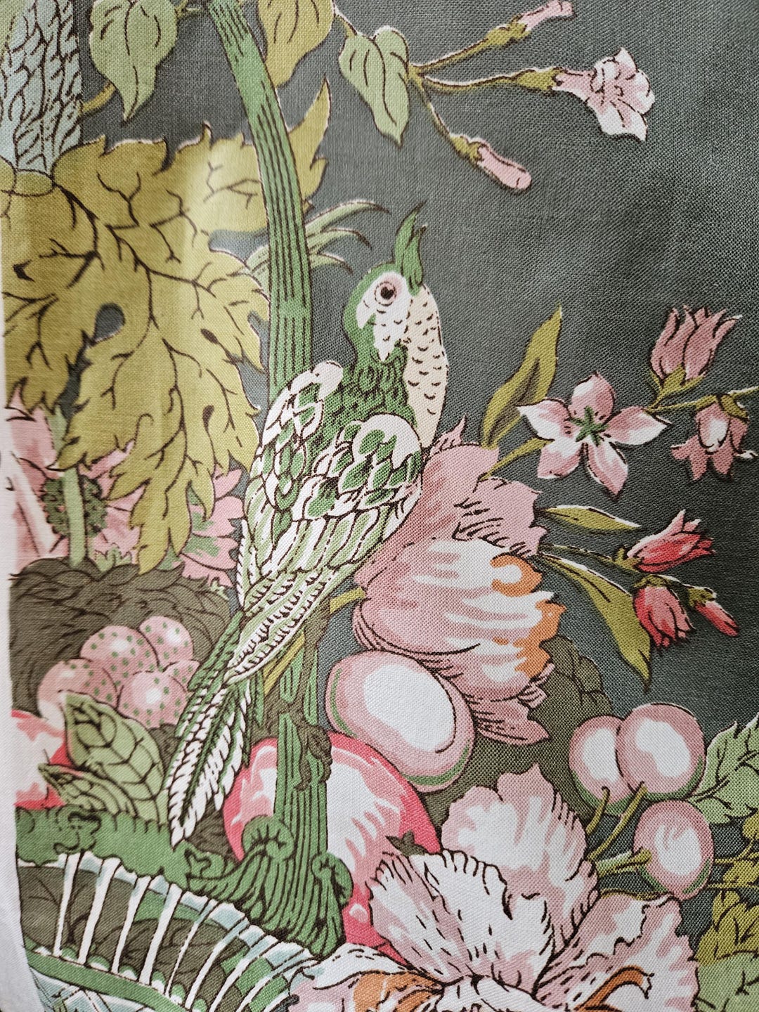 Stunning Vintage French High End Quality Textile Remnant of Birds of ...