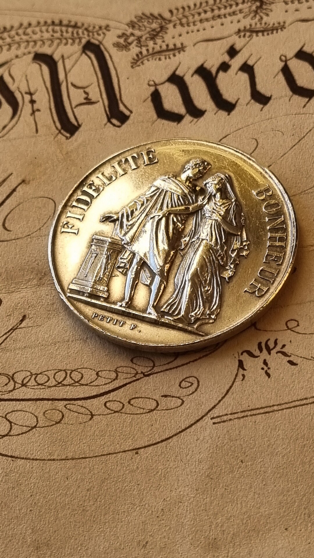 Stunning Rare Hallmarked Antique French Silver Wedding / Marriage ...
