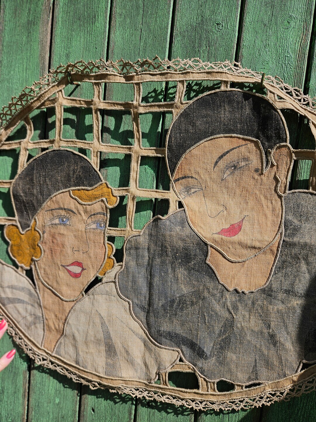 RARE Antique French Pierrot & Columbine Handcoloured Cut-out Openwork ...