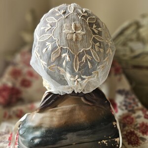 Exquisite 19thc Antique French Handcrafted Embroidered Lace Bonnet ...