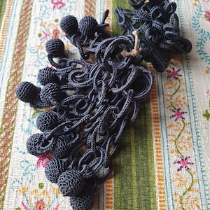 Batch of Antique French Crocheted Fabric Frog Fasteners, Fastening ...