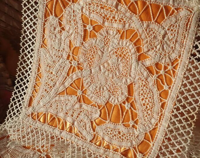 Exquisite Rare Antique French Bayeux Lace Napperons in Original Box ...