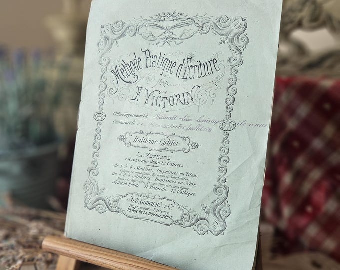 Rare 19thc Antique French Methode Pratique School Calligraphy Exercise ...