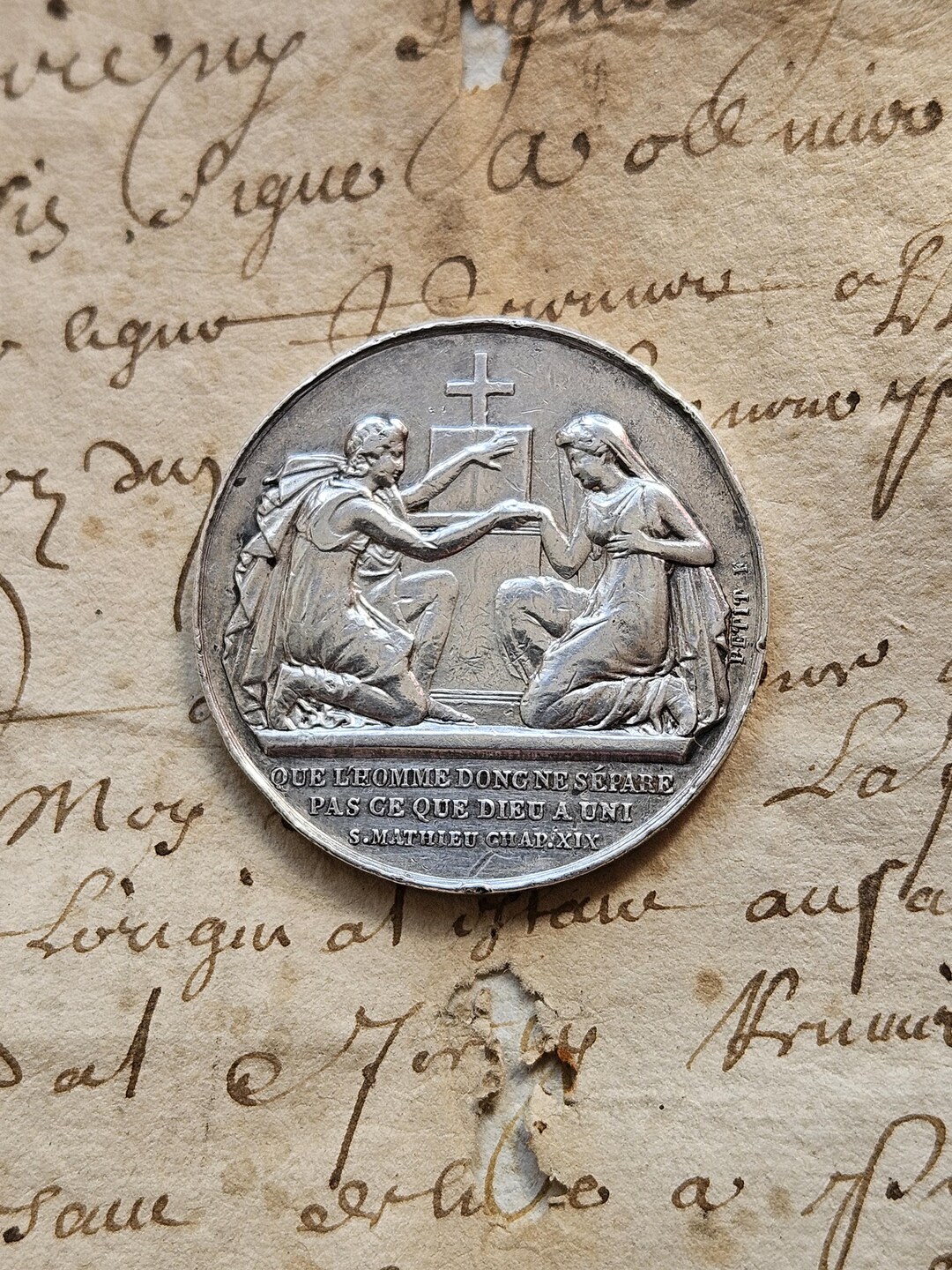 Rare Hallmarked Petit Antique French Silver Civil Wedding ...