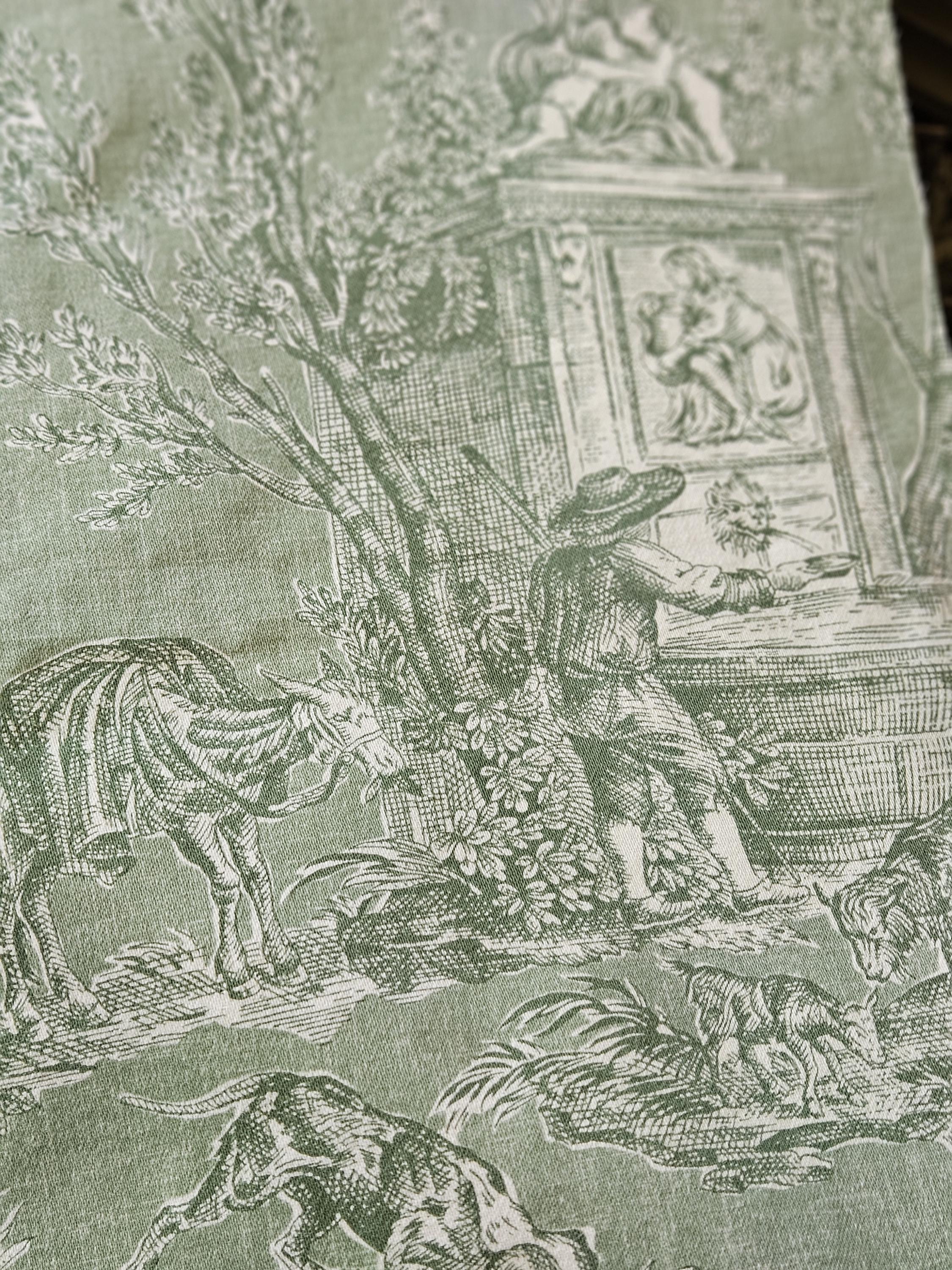 Striking Vintage French Pierre Frey Green & White ''camaïeux'' Toile De ...
