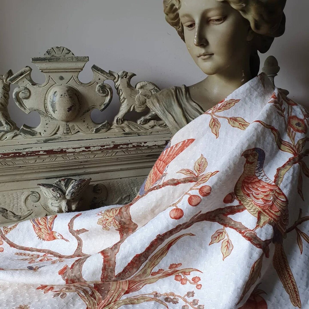 Stunning Rare Vintage French Pierre Frey 'LA VALLIERE' Textile Remnant ...