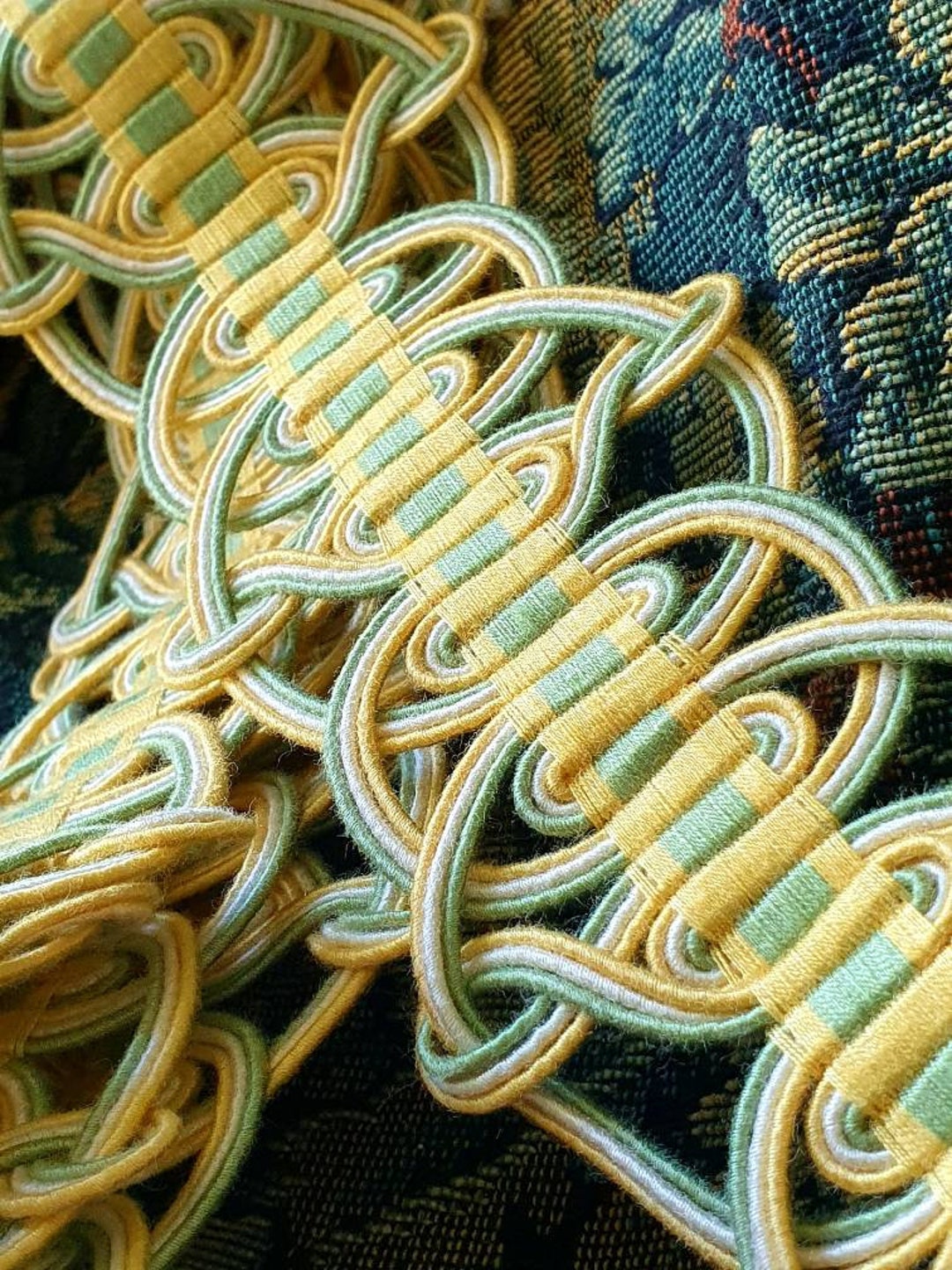 Antique French Napoleon III Silk Lattice Openwork Passementerie Trim ...