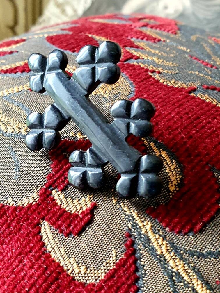 Divine Rare Antique French Religious Jet Croix De Lorraine | Etsy