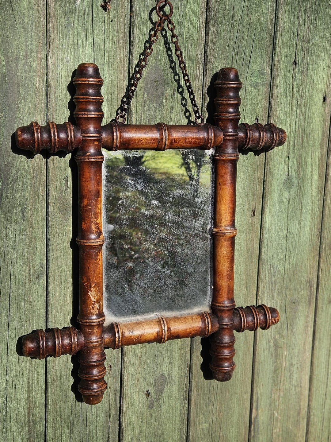 Sublime Antique French Bamboo Boudoir Mirror / Miroir Gloriously Chic ...