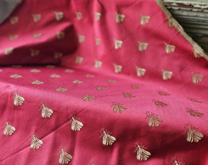 Stunning Napoleonic Empire-style Bee Silk Embroidered Satin Fabric ...