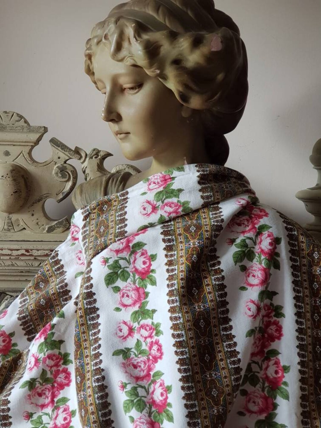 Stunning Vintage French SISSI Production Urge Paris Shabby Pink Roses ...