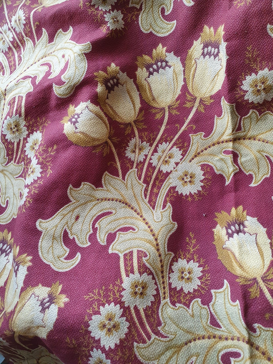 Striking Stunning Rare Antique French Art-nouveau Cretonne Fabric ...