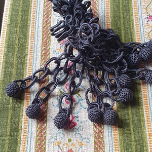 Batch of Antique French Crocheted Fabric Frog Fasteners, Fastening ...