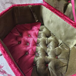 Magnificent Antique French Art-nouveau Burgandy Velvet Couture Box-two ...
