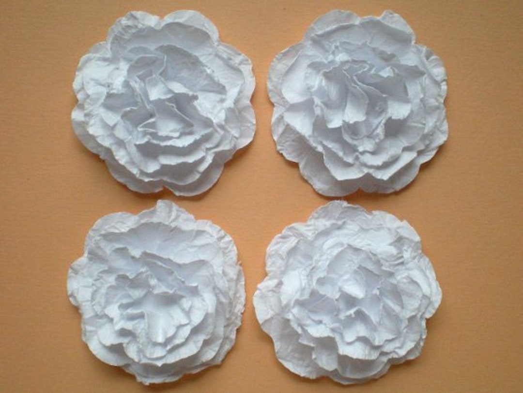 Set of 4 Paper Flowers as Table Decorations / White Paper Flowers for ...