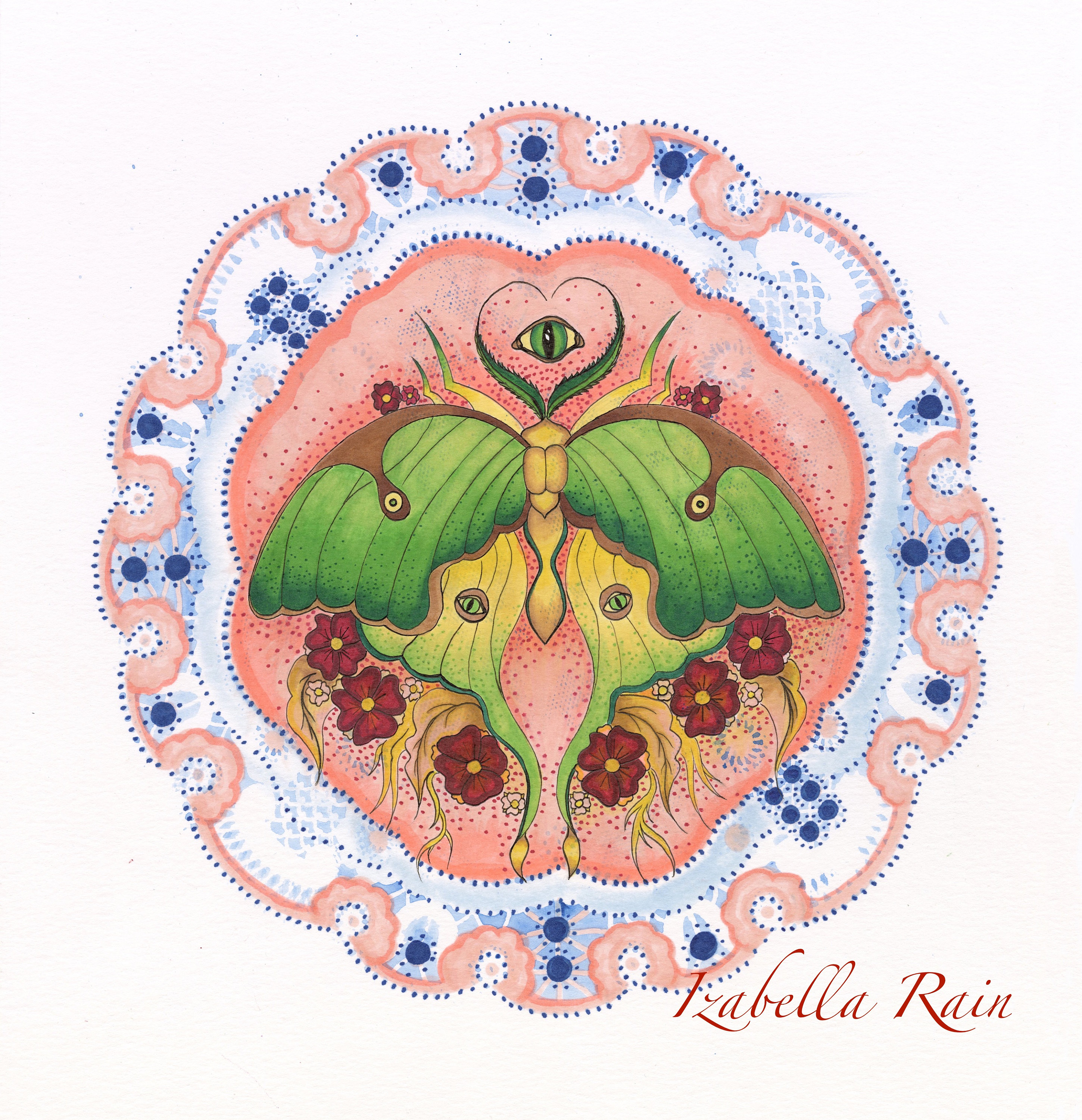 Luna Moth Mandala.Art Prints.Mystical moth.Spirit | Etsy