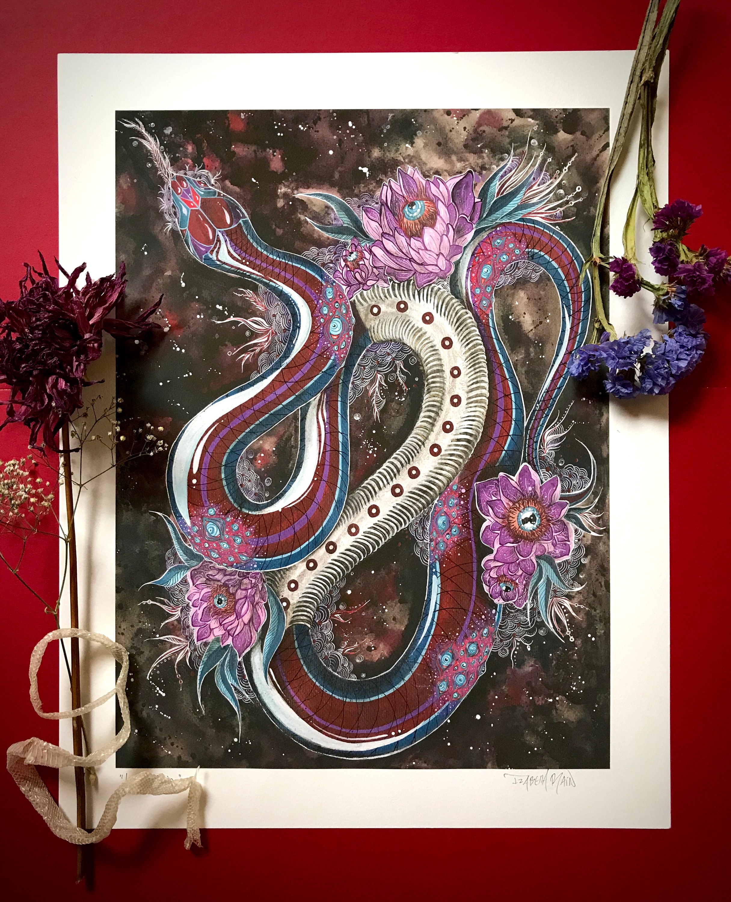Snake Serpent Art. Esoteric. Mythical. Witchy. Surreal. - Etsy