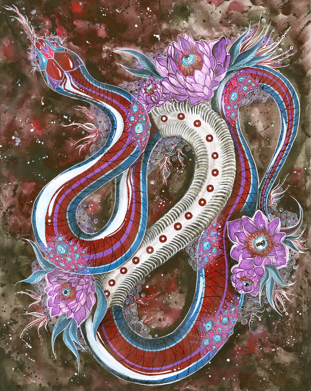 Snake Serpent Art. Esoteric. Mythical. Witchy. Surreal. Spiritual ...