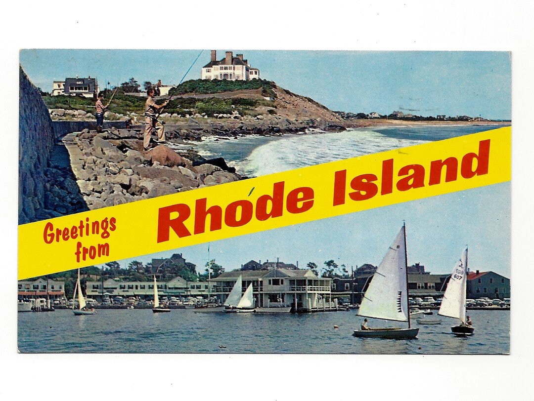 Vintage Greetings From Rhode Island Chrome Postcard, 1966 Kingston ...