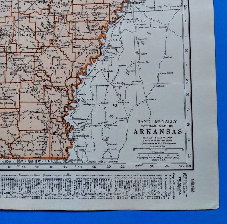 1937 Vintage 11 X 14 Map of Arkansas United States Atlas - Etsy