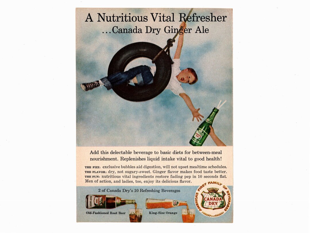 Vintage 1960's Canada Dry Ginger Ale Magazine Ad, Soda Advertisement ...
