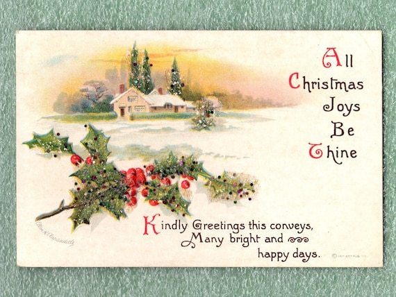 Vintage Signed Ellen H. Clapsaddle Christmas Postcard Winter - Etsy