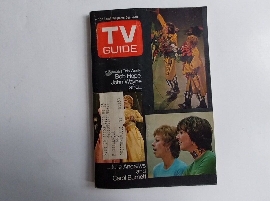 Vintage December 4, 1971 TV Guide, Carol Burnett, Julie Andrews, John ...
