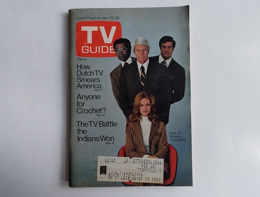 Vintage January 22, 1972 TV Guide, Mission Impossible on Cover, Puzzle Not Done, Lynda Day ...