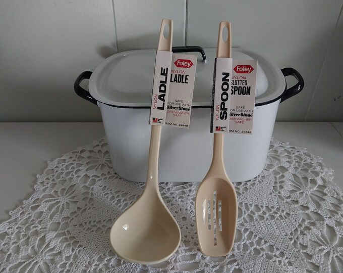 Vintage 1970 Orange Foley Spoon and Slotted Spoon Cooking Utensils - Etsy