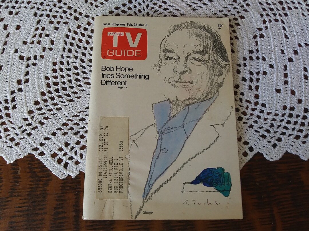 Vintage February 28, 1976 TV Guide, Bob Hope on Cover, Art by Bernard ...