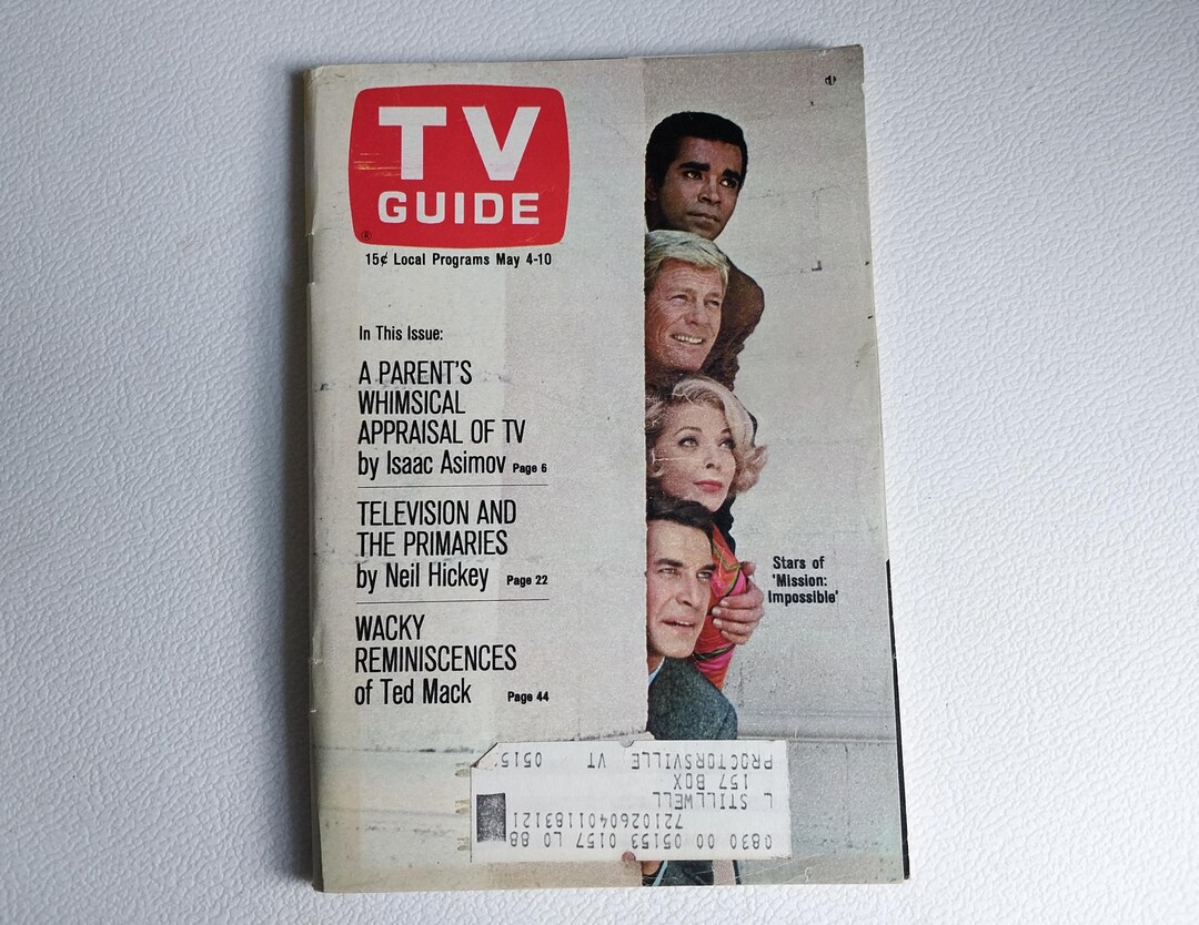 Vintage May 4, 1968 TV Guide, Mission Impossible, Barbara Bain, Peter ...