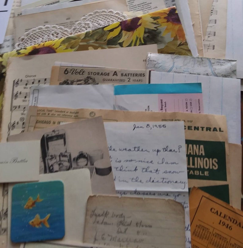 50 Pieces of Vintage Paper Ephemera Pack Postcards Envelopes - Etsy