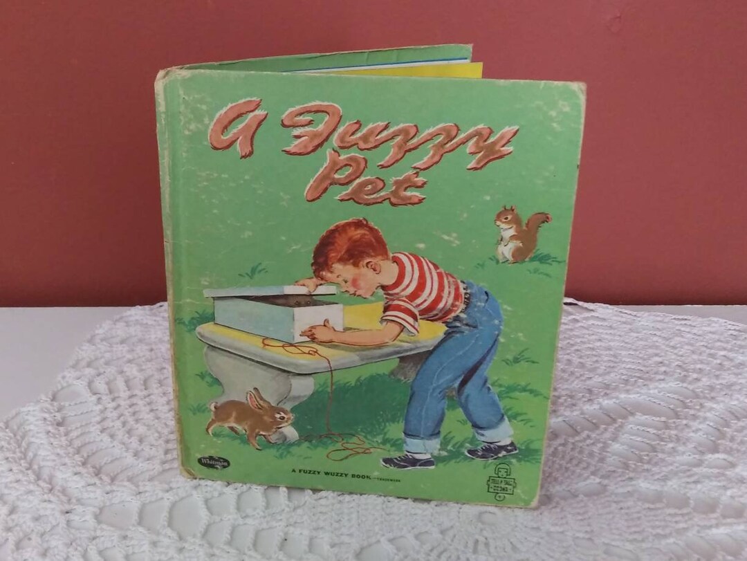 A Fuzzy Pet, Vintage Tell-a-tale Fuzzy Wuzzy Book by Whitman, Flocked ...