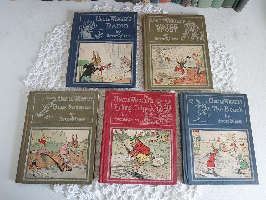 5 Antique 1920's Uncle Wiggily Books by Howard R. Garis, Lang Campbell ...