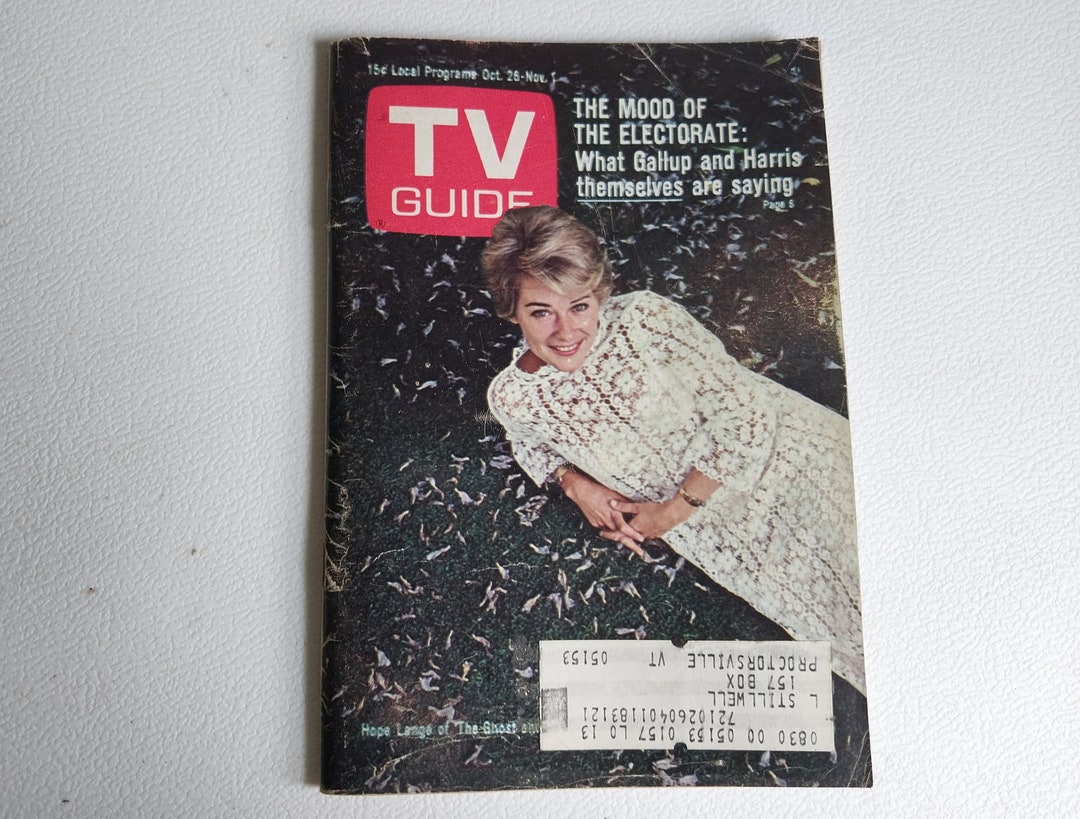 Vintage October 26, 1968 TV Guide, Hope Lange on Cover, Crossword ...
