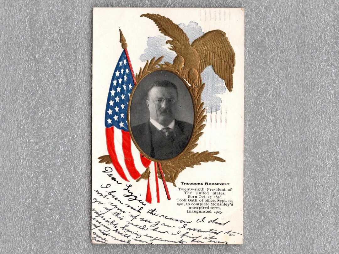 Theodore Roosevelt Antique 1907 Patriotic Postcard, 26th President of ...