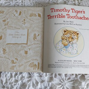Vintage Little Golden Book, Timothy Tiger's Terrible Toothache, Visit ...