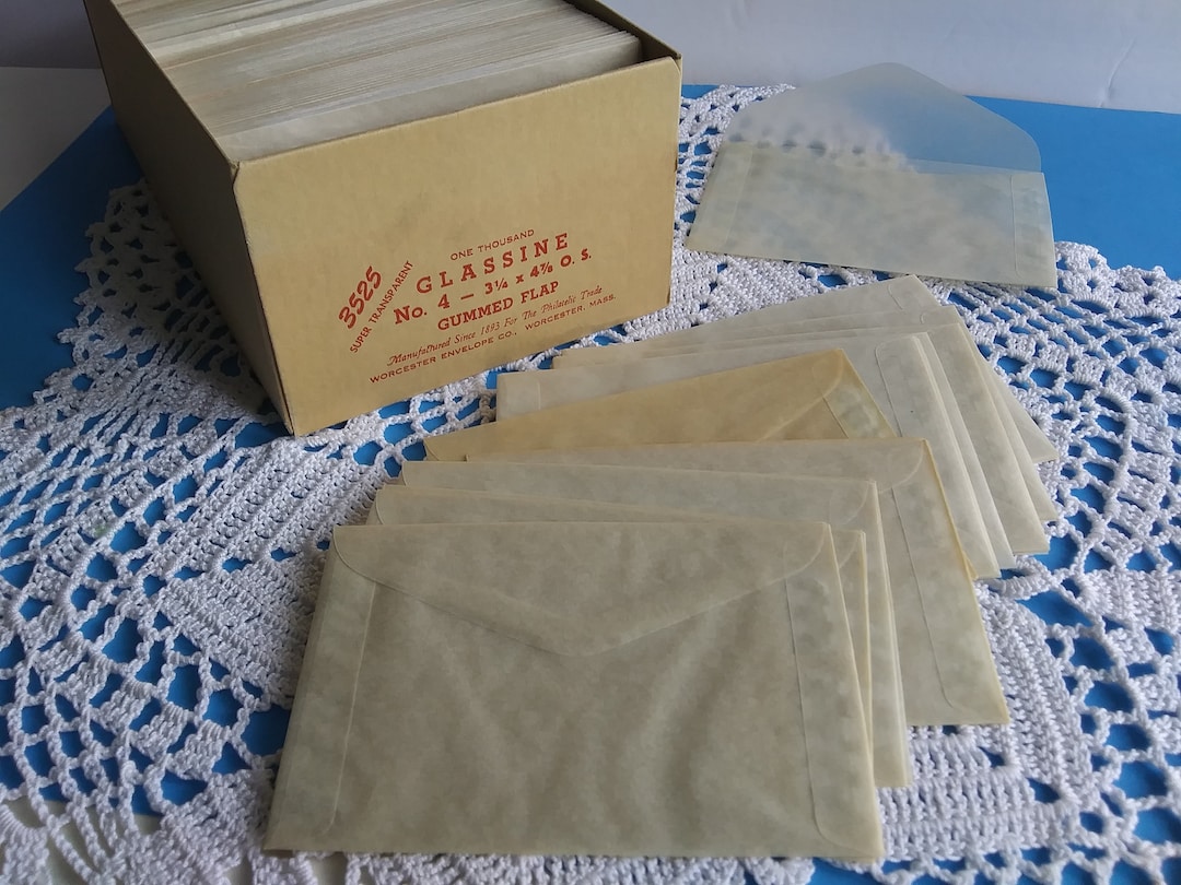 15 Vintage 4 Glassine Envelopes for Paper Ephemera Storage, Archival ...