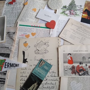 50 Pieces of Vintage Paper Ephemera Pack, Postcards Envelopes, Stamps ...