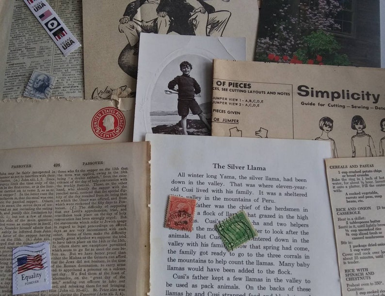 50 Pieces of Vintage Paper Ephemera Pack Postcards Envelopes - Etsy