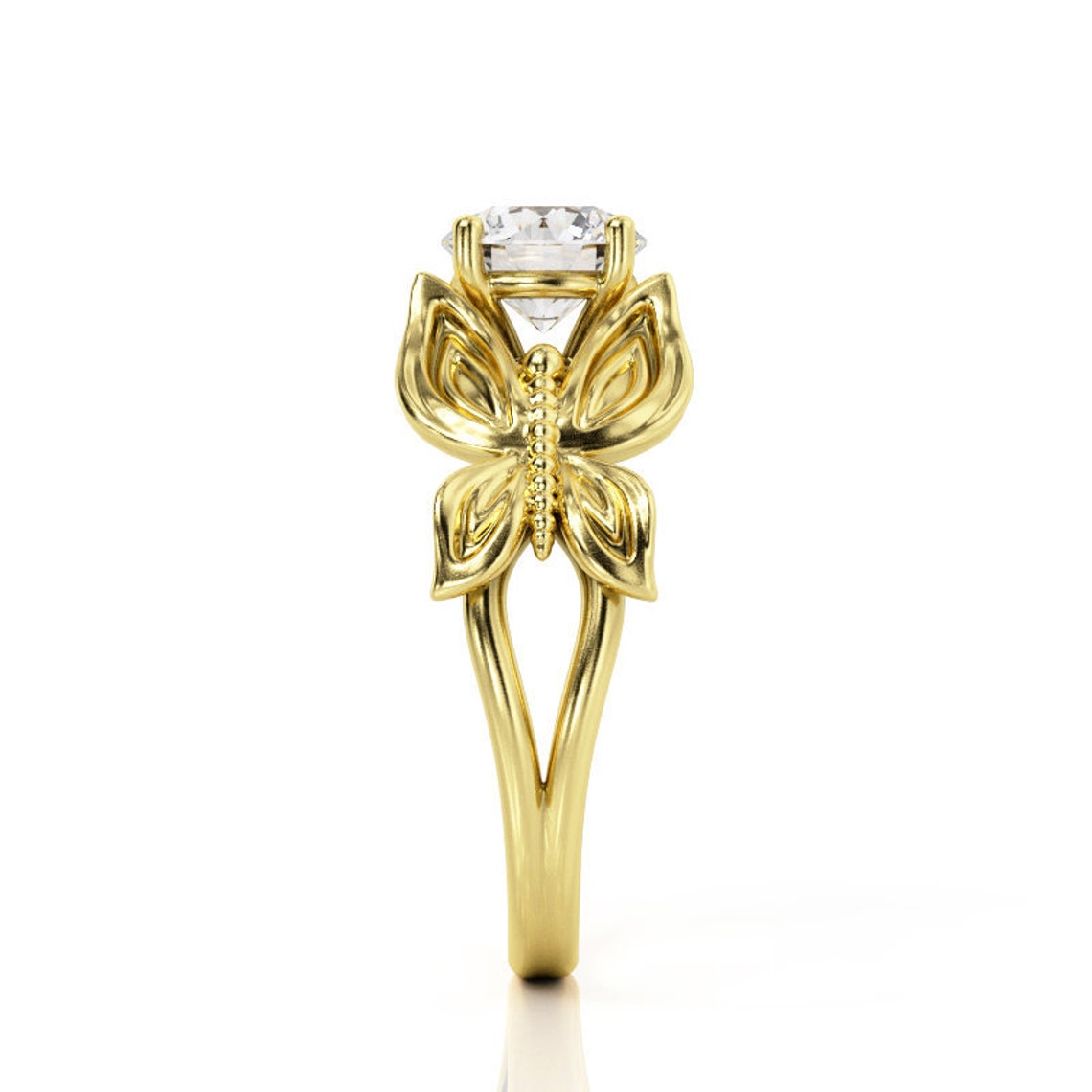 Butterfly Engagement Ring Butterflies Engagement Ring 1ct - Etsy