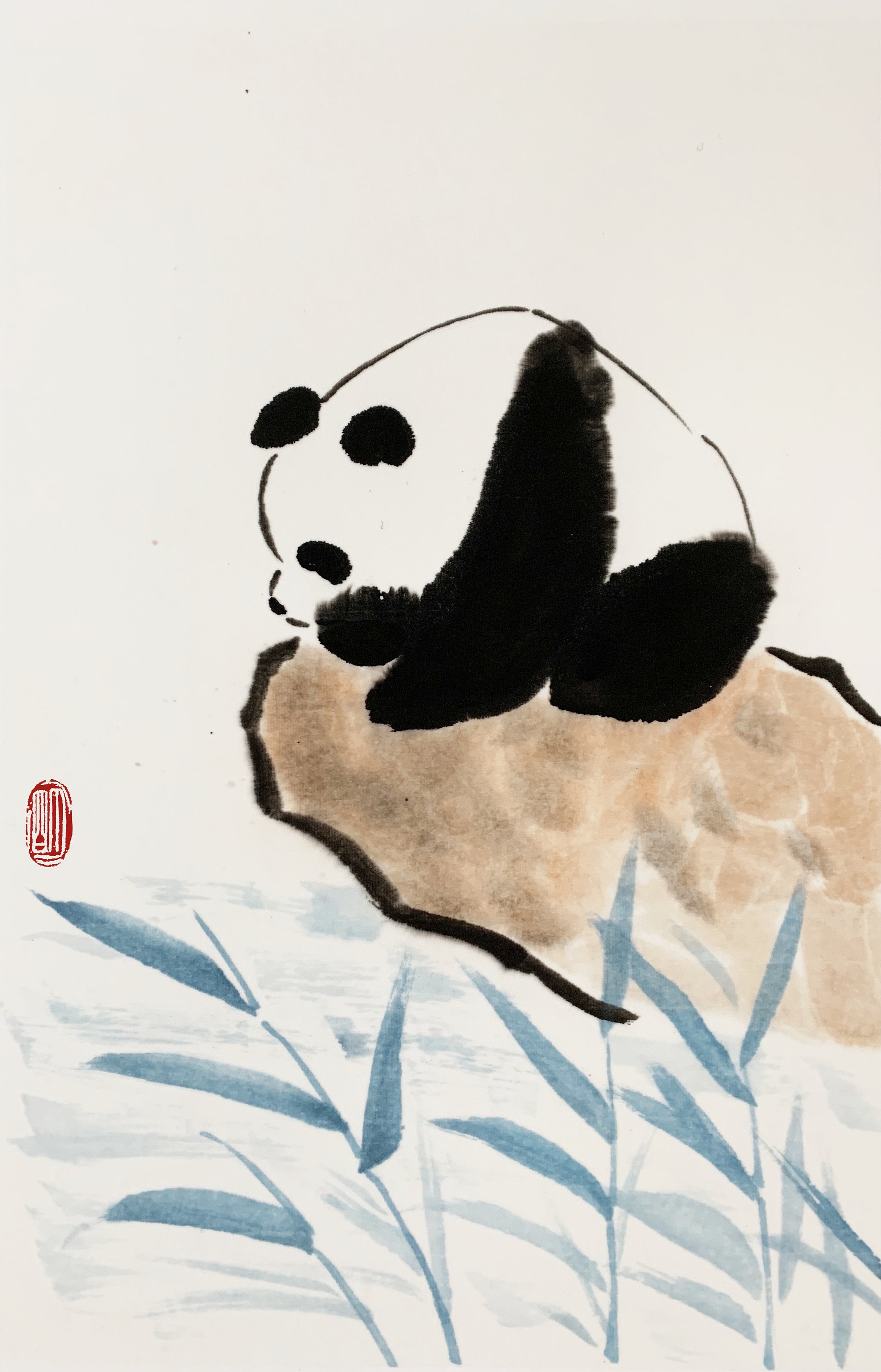 Panda Bear Bamboo Traditional Ink Wash Painting Original - Etsy