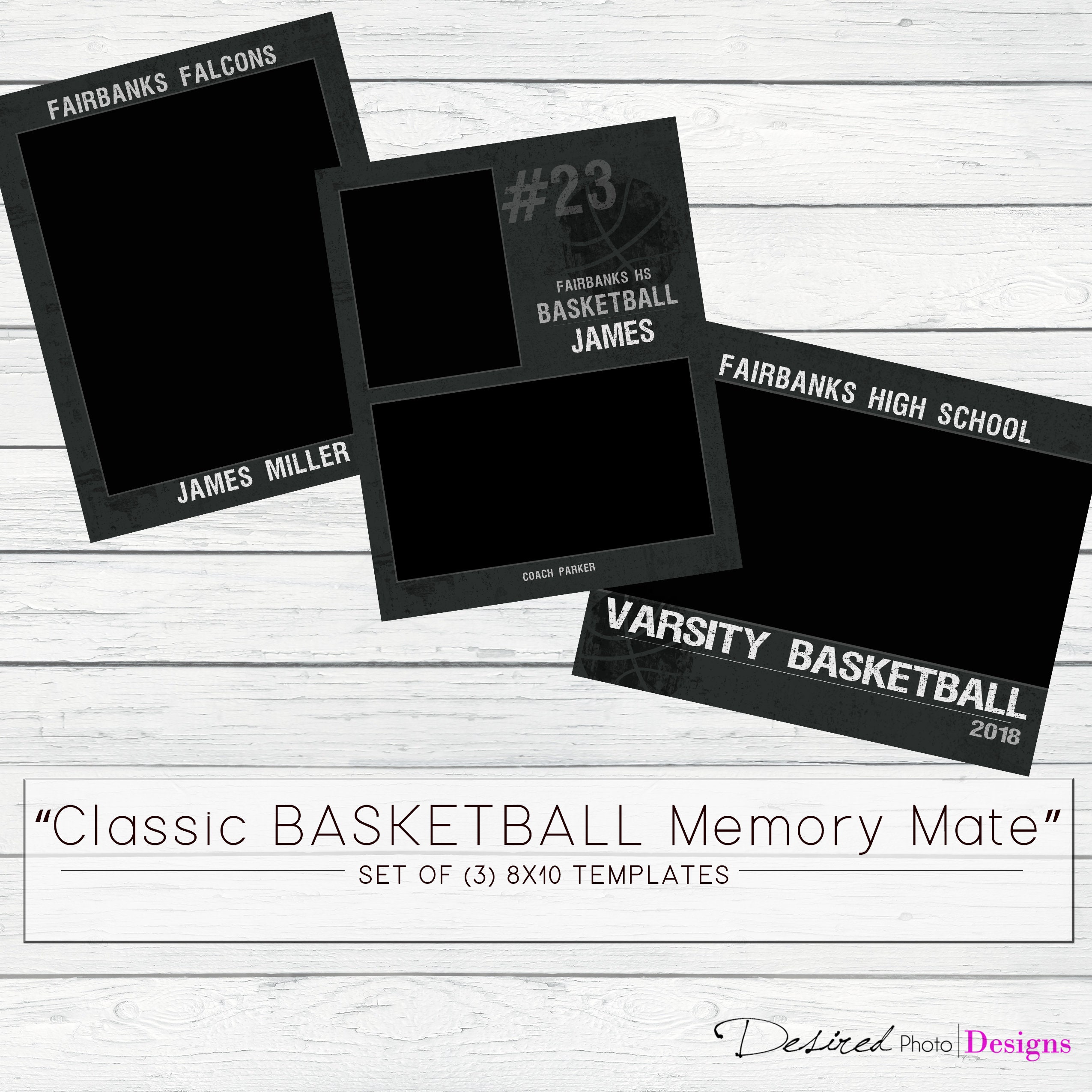 Classic Sport Memory Mate - 8x10 Trio Template Set - COLLECTION 1 - Etsy