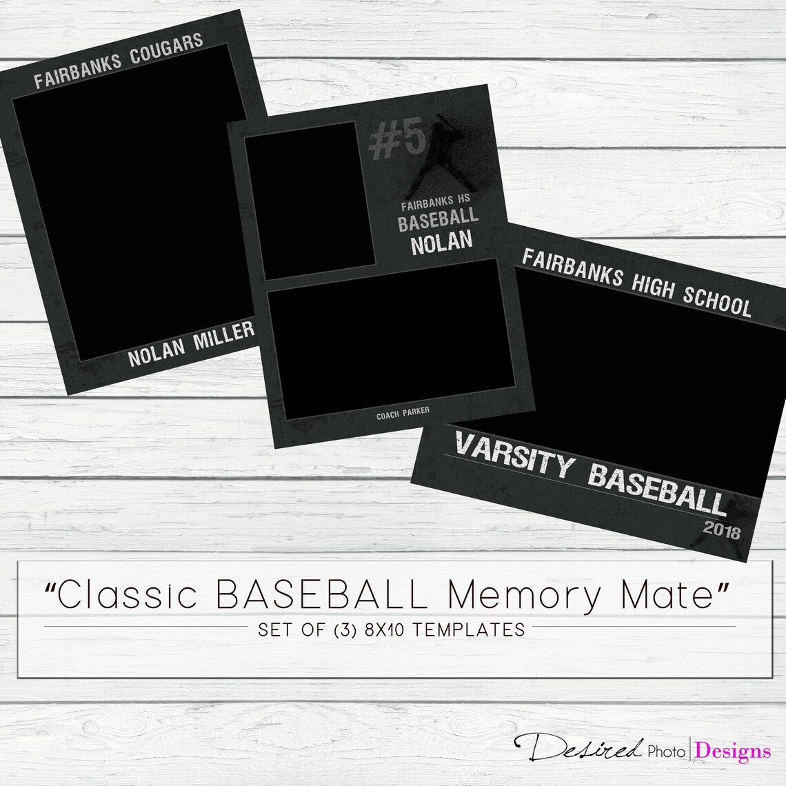 Classic BASEBALL Sport Memory Mate Template Trio Set - Etsy